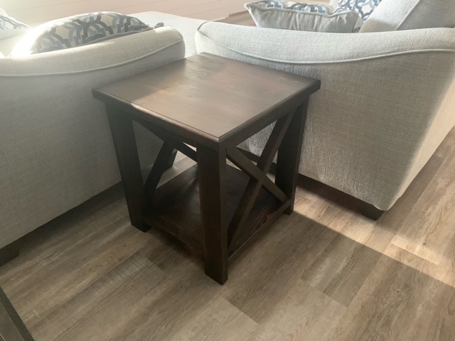 Farmhouse "X" Side Table - it's hammer time: a beginner's diy journey