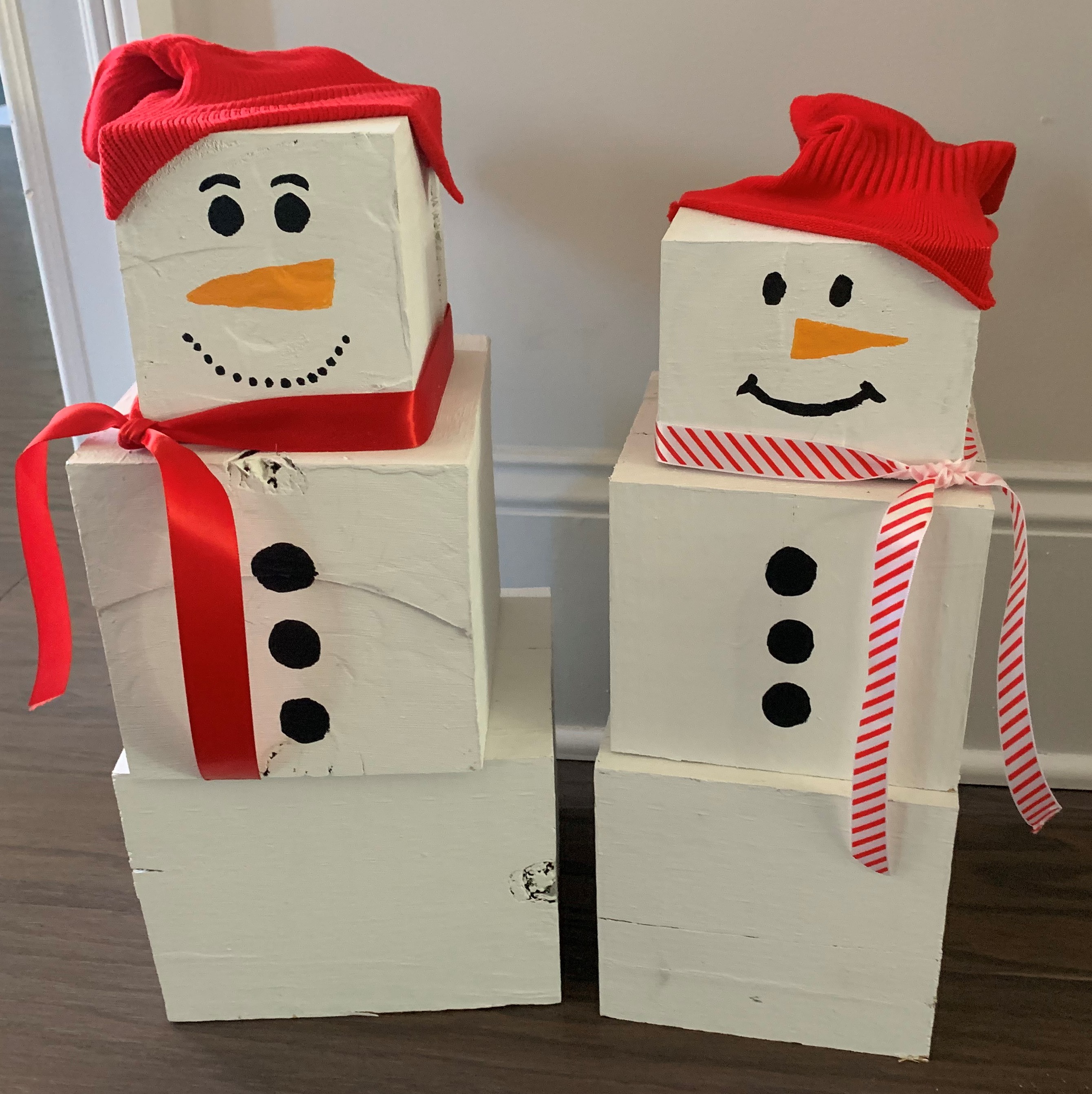 DIY Snowmen (using scrap wood) - it's hammer time: a beginner's diy journey